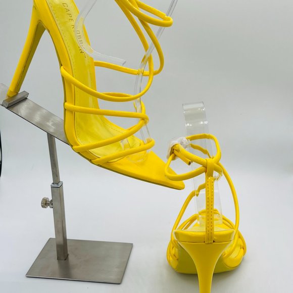 Cape Robbin | Shoes | Beehive Yellow Strappy Sandal Heel | Poshmark